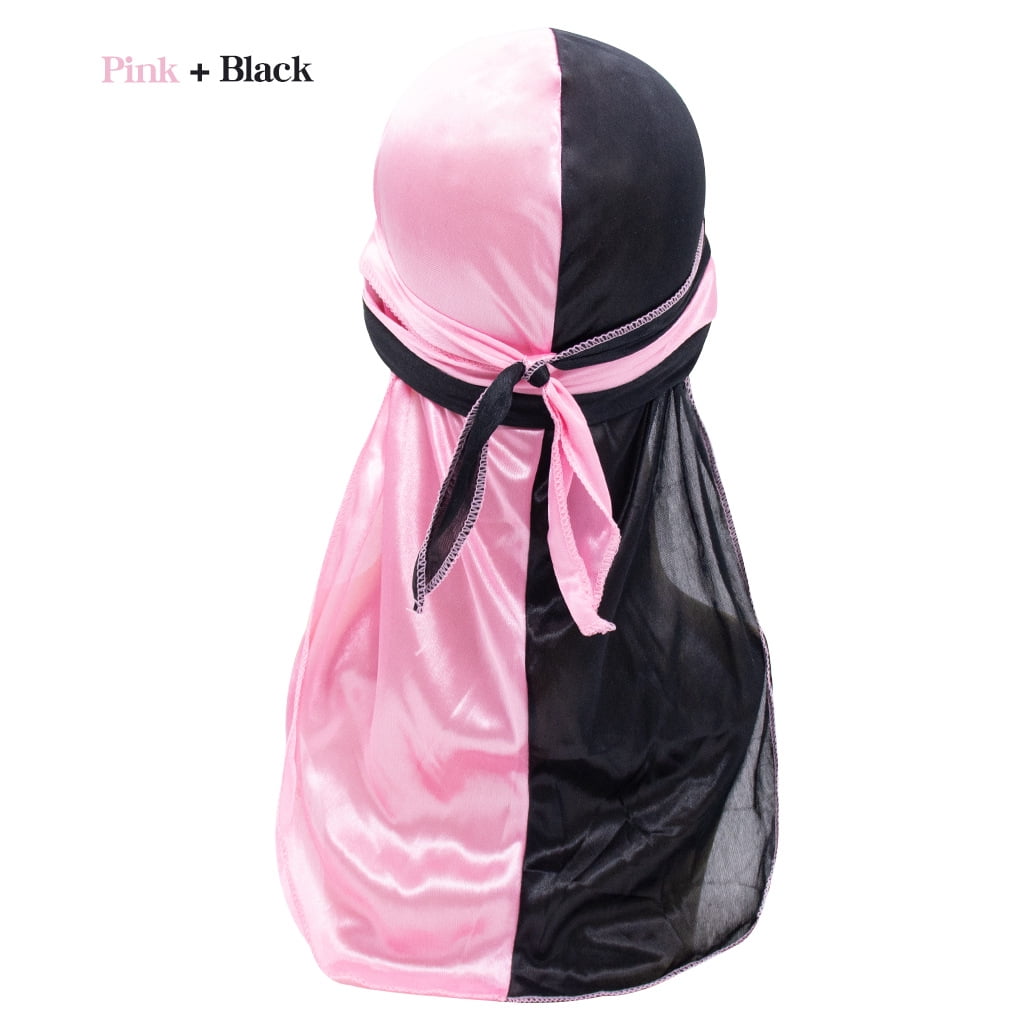 Silky Durag Caps, Two Tone Pirate Caps, Long-Tail Headwraps Wide Straps ...