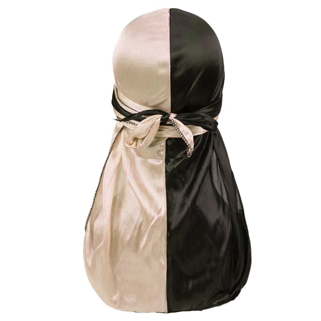 Silky Durag Caps, Two Tone Pirate Caps, Long-Tail Headwraps Wide Straps ...
