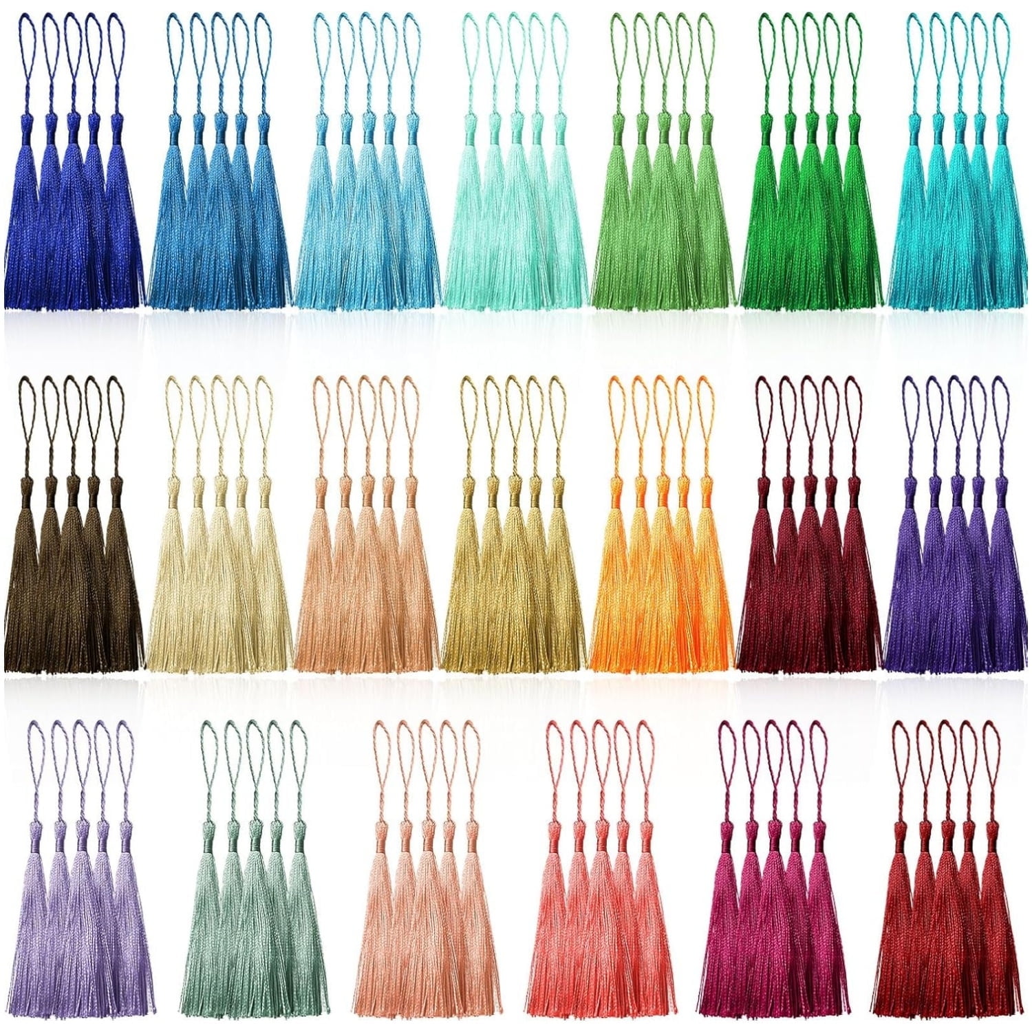 Silky Floss Bookmark Tassels,100 Pcs 13 cm/5 inch Mini Tassels,Hanging ...