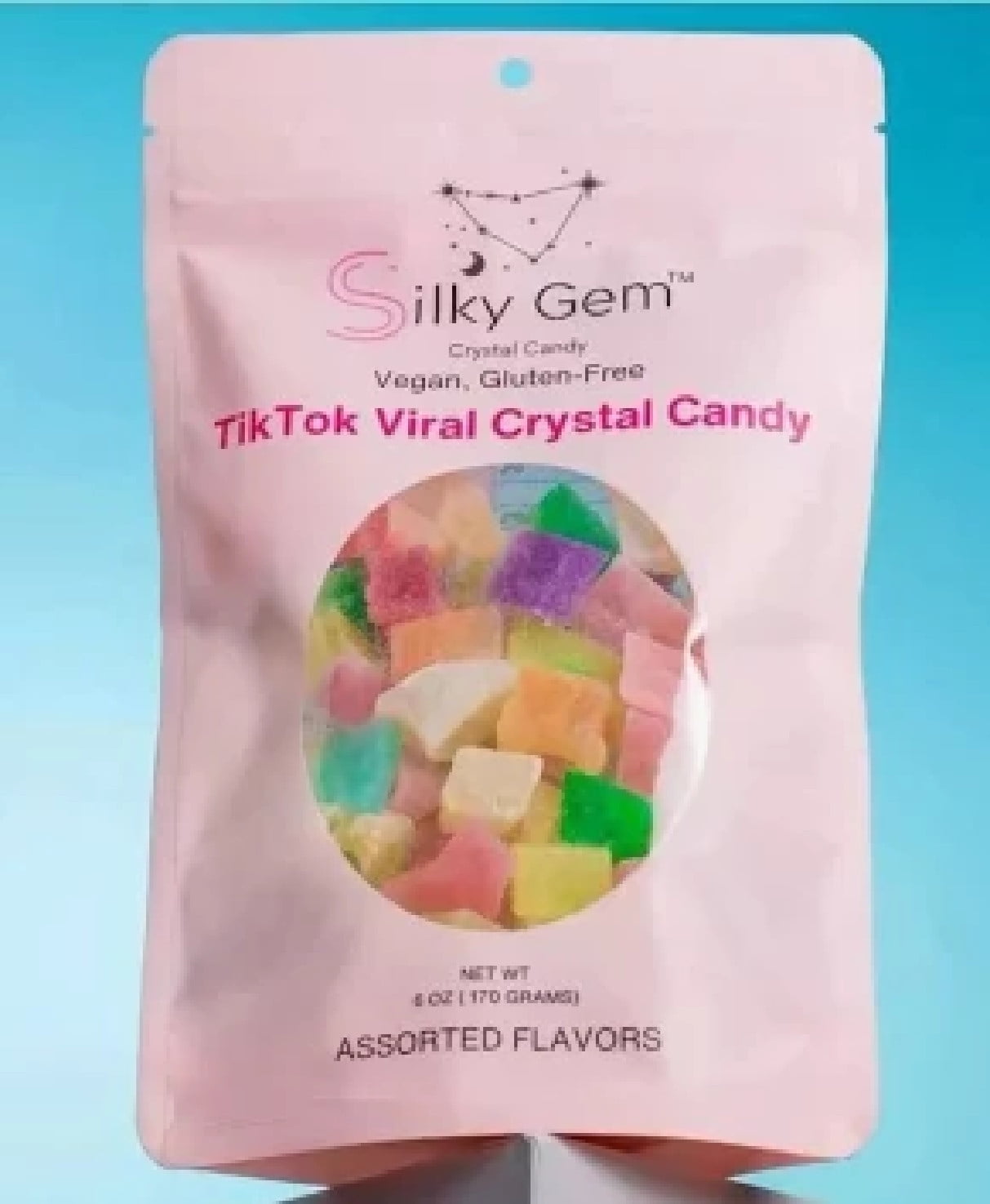 Silky Gem Crystal Candy, Vegan, Gluten-Free, 6 Ounce, Natural Fruit and ...