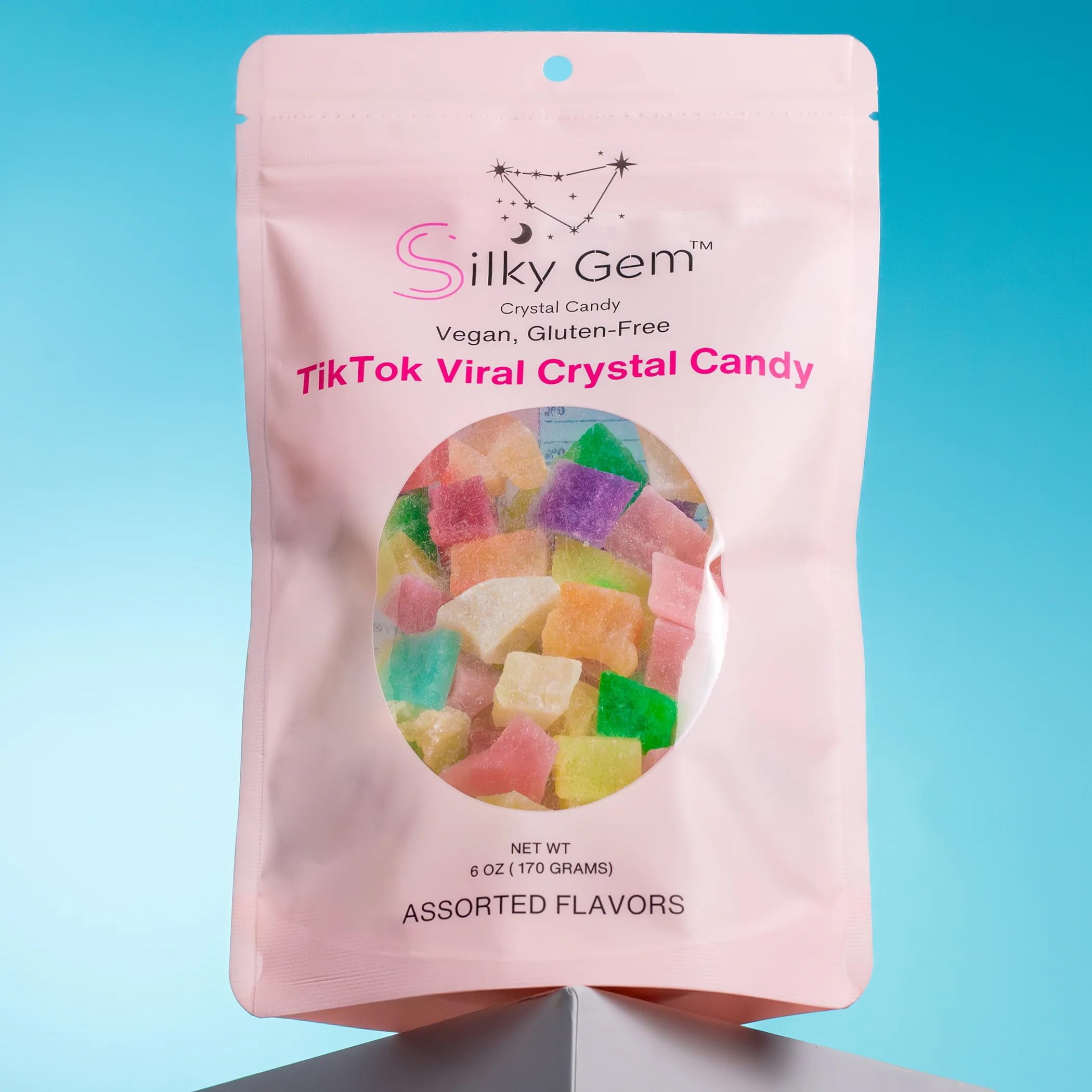 Silky Gem Crystal Candy, Vegan, Gluten-Free, 6 Ounce, Natural Fruit and ...