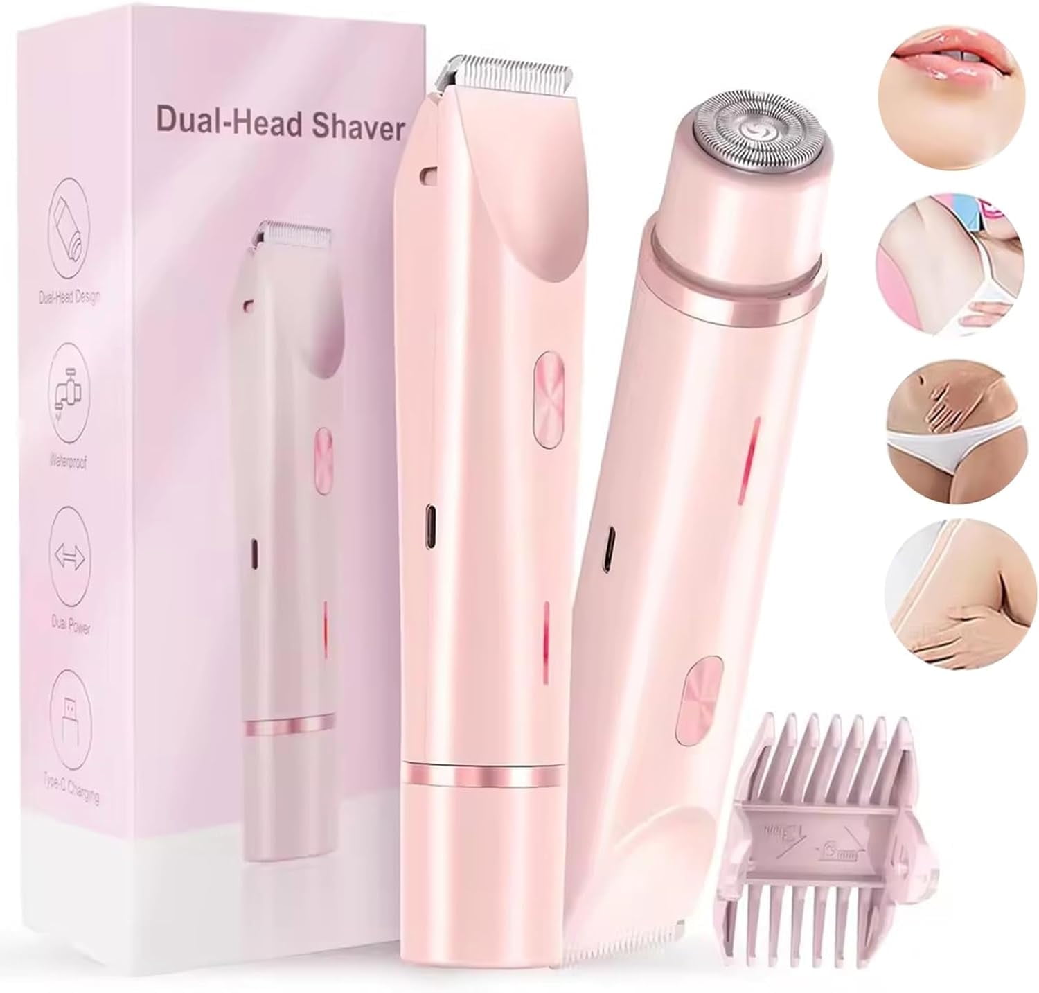 Silky Glow Razor, Glow Aura Womens Shaver, 2 in 1 Electric Dual Headed ...