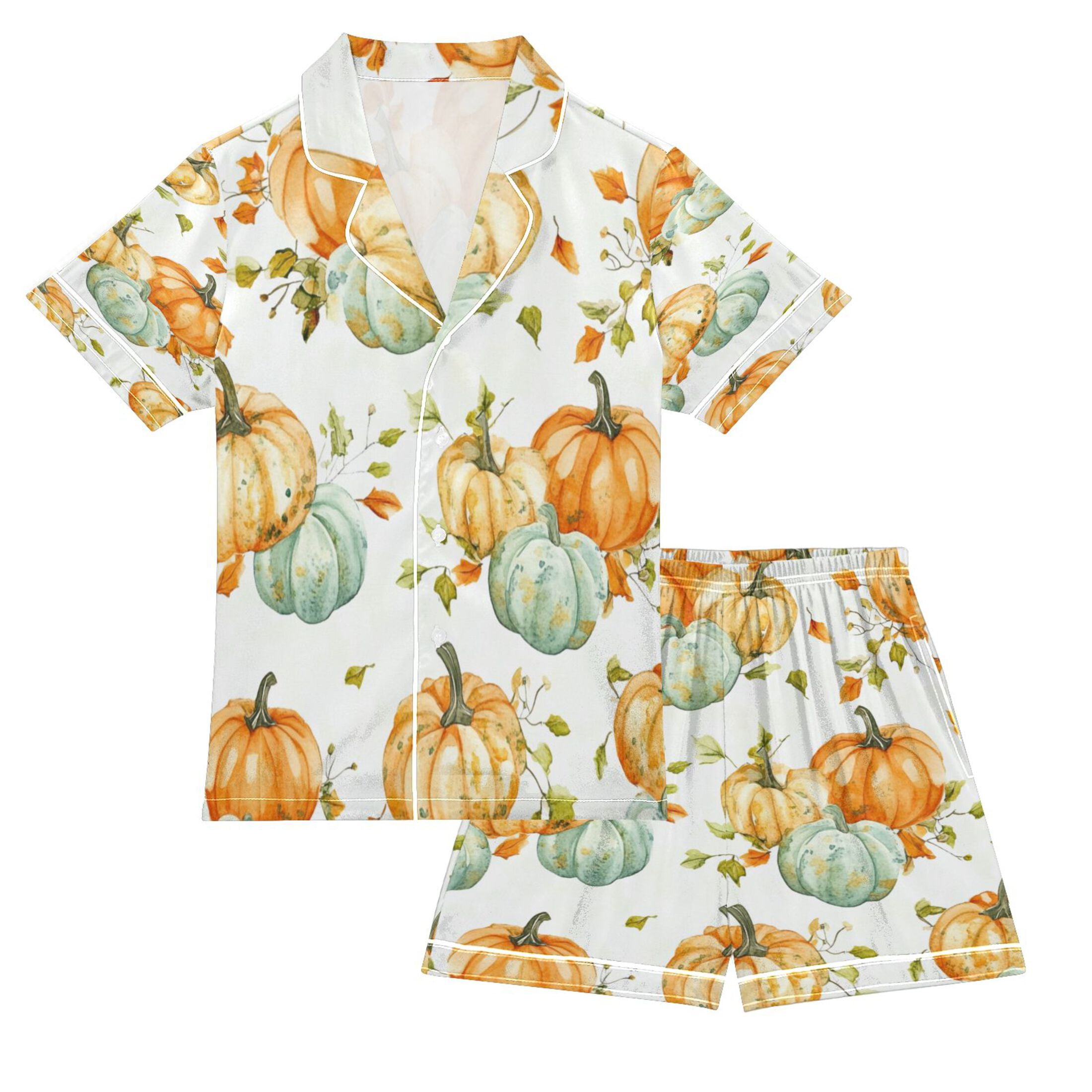 Silky Satin Kids' Pajama Set Breathable & Smooth Unisex Button-Down ...