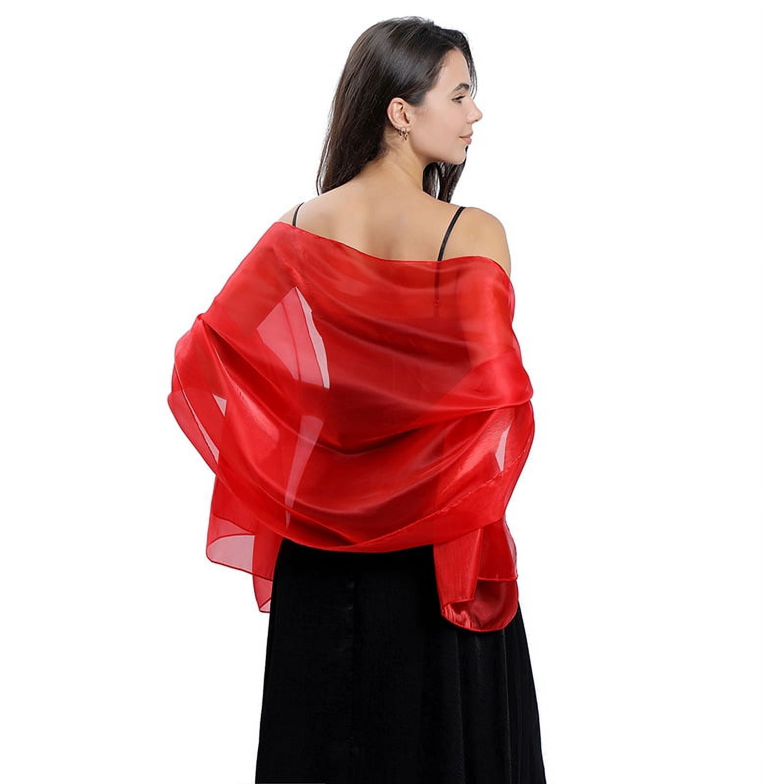 Silky Shawls and Wraps for Evening Dresses Women Sheer Soft Bridesmaid ...