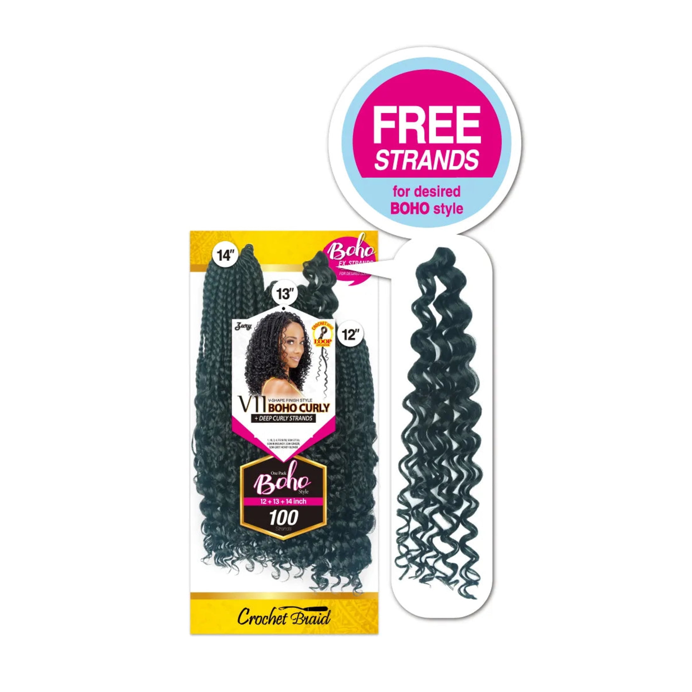 Silky Sol (Beauty Supply Store) Zury Vii Boho Curly Crochet Braiding Hair, 12/13/14 Inches/100 ...