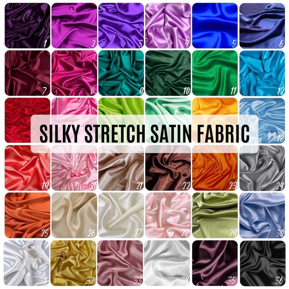 Silky Stretch Satin Fabric by Yard 60" Inch Wide - Charmeuse Satin ...