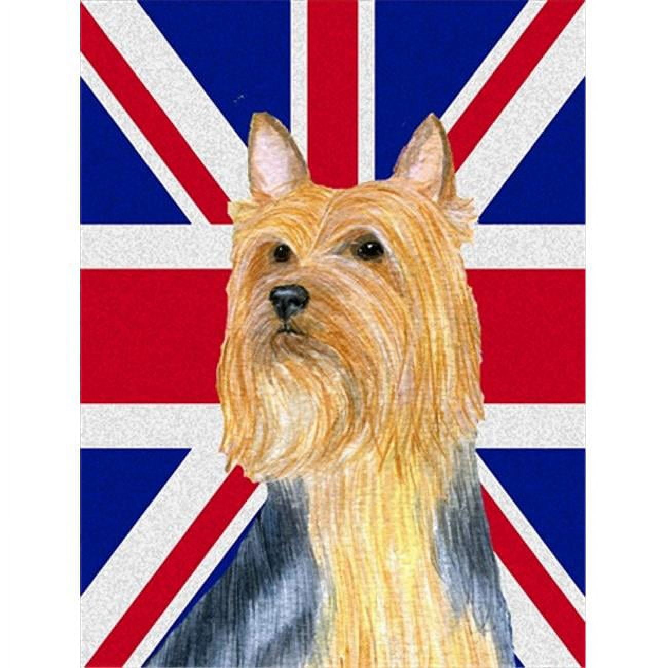 Silky Terrier With English Union Jack British Flag Flag Canvas House ...