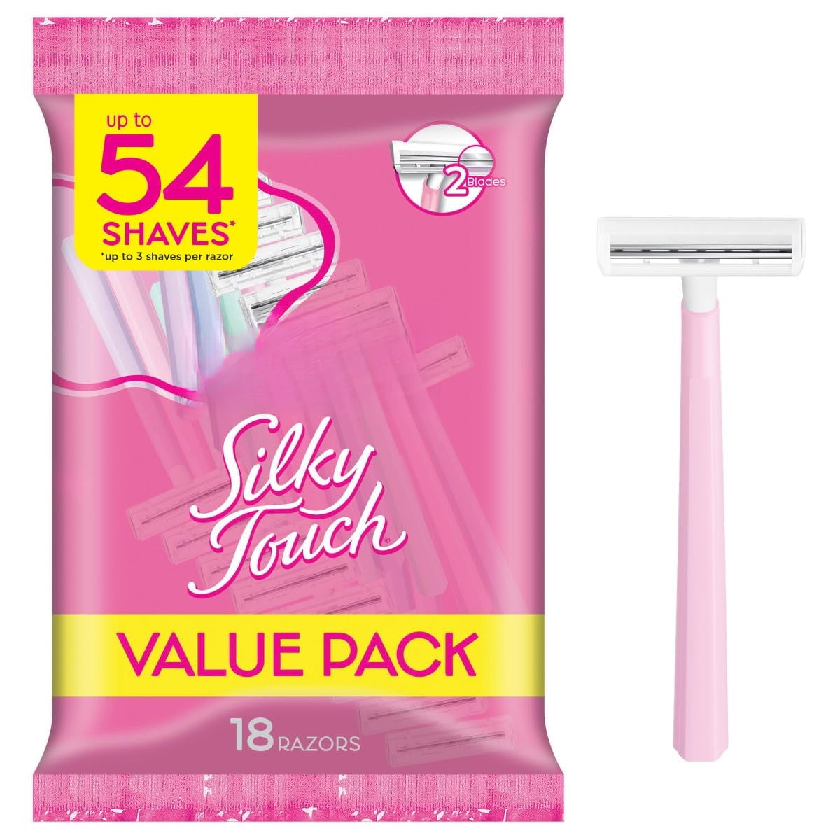 Silky Touch Women's Disposable 2 Blade Razors, Pretty Pastel Handles ...