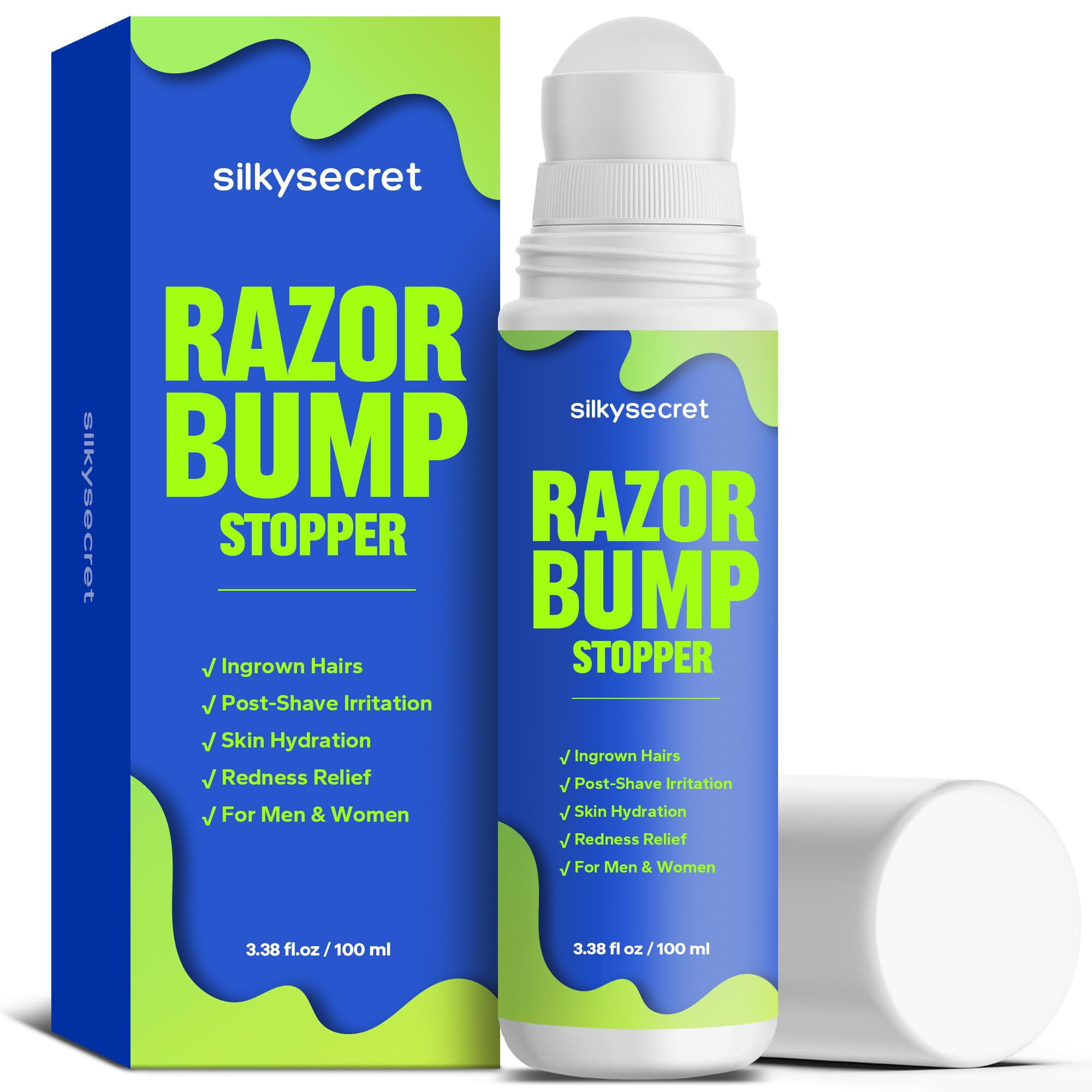 SilkySecret Razor Bump Stopper (3.38 Fl Oz), Ingrown Hair Treatment for ...