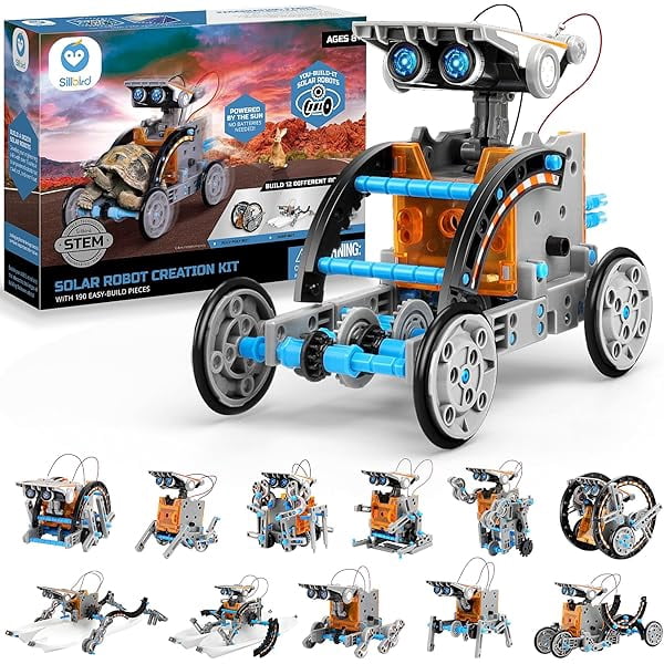 Sillbird 12-in-1 Solar Robot Building Kit STEM Gift for Boys Aged 8-13 ...