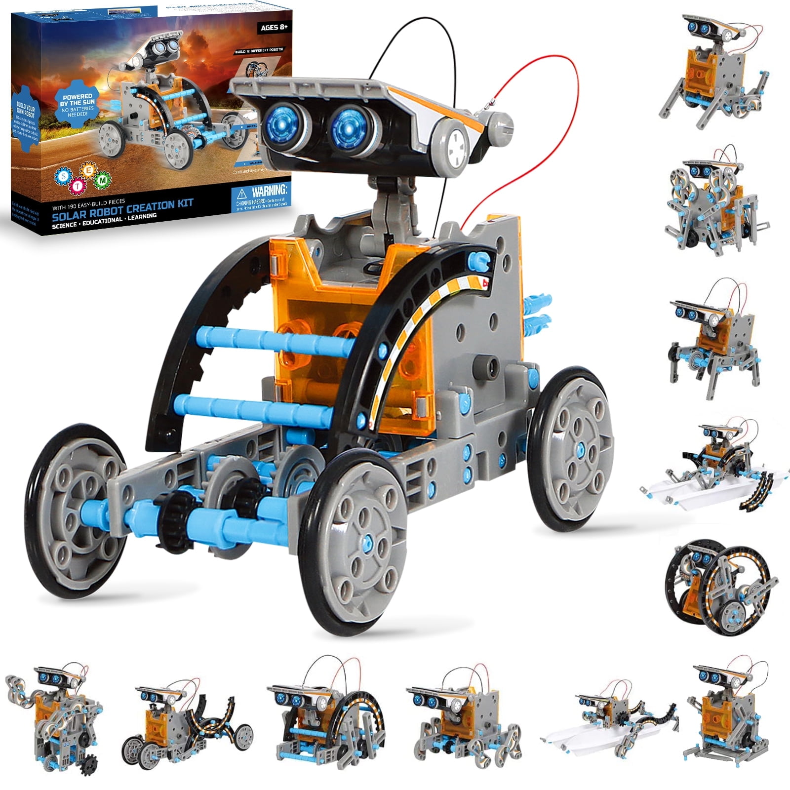 Sillbird 12-in-1 Solar Robot, STEM Kit for Kids Ages 8-12, Educational ...