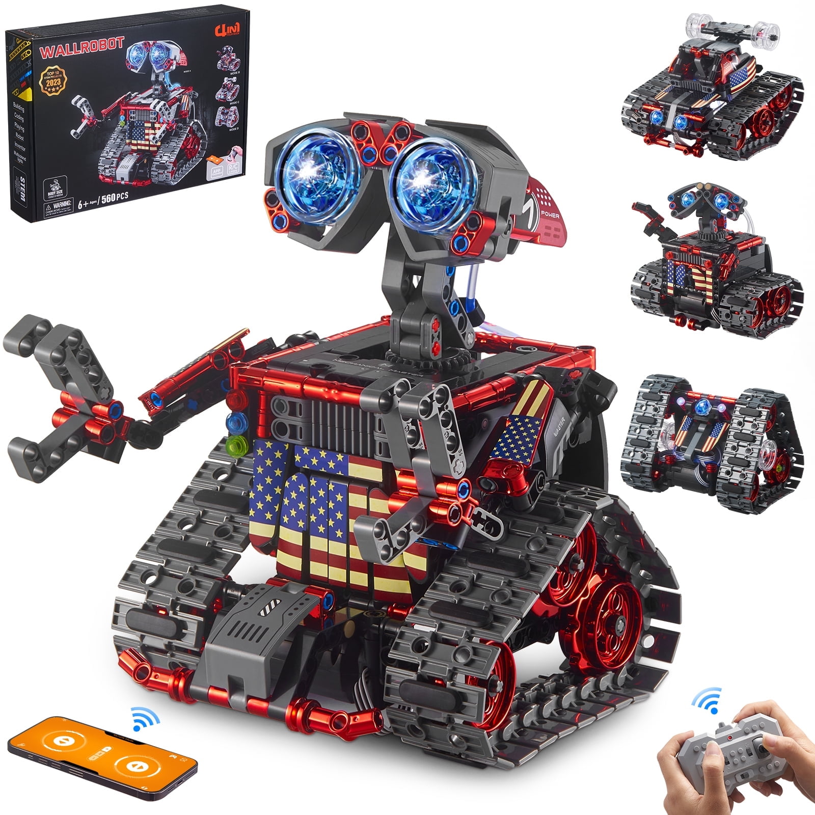 Free Shipping! Sillbird 4in1 Robot Building Kit, Remote & APP ...