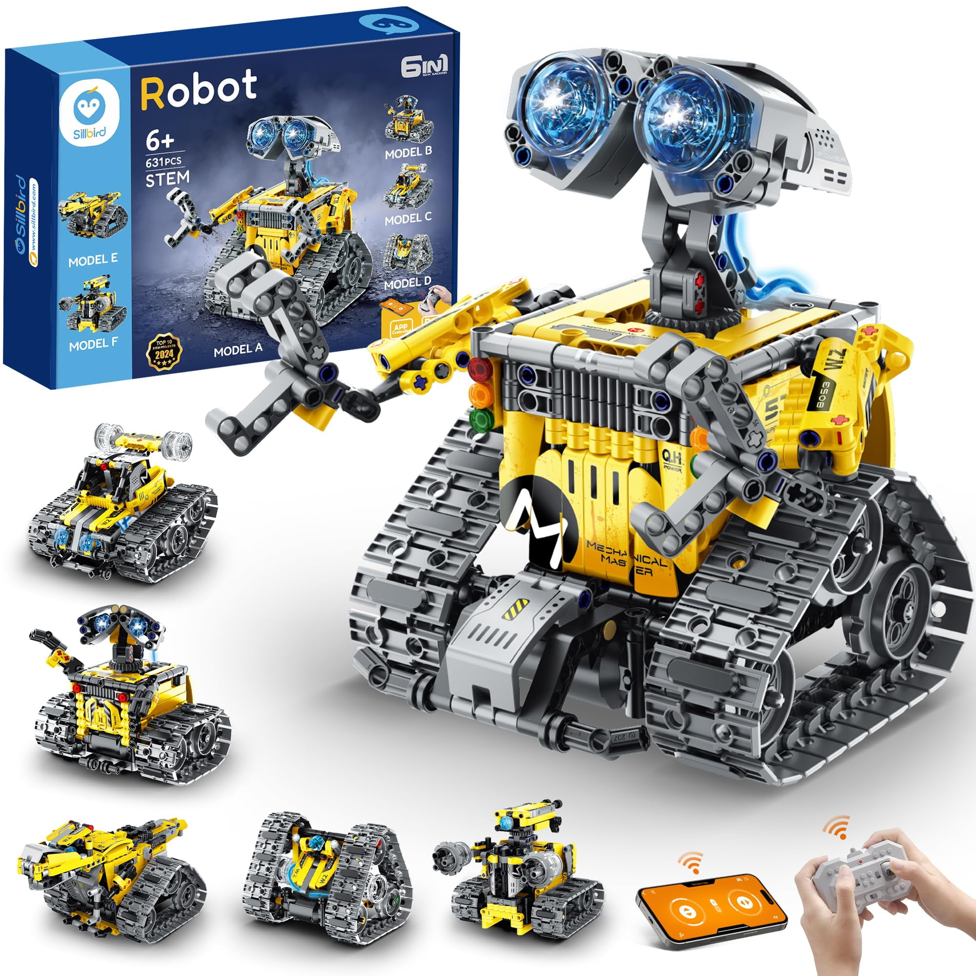 Sillbird Robot Building Kit with Remote Control Gifts for Kids Boys ...