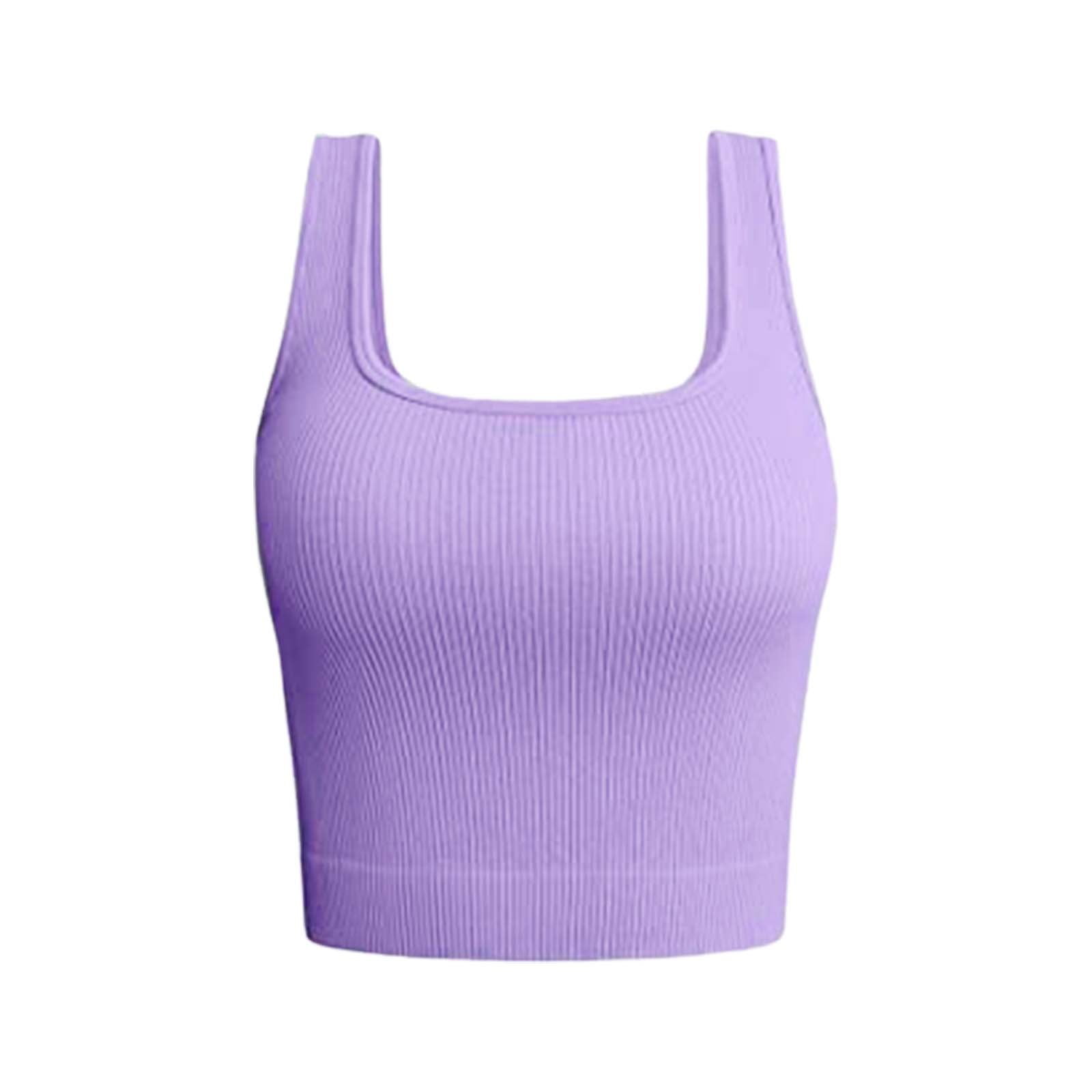 Sillenn Women's Square Neck Ribbed Crop Tank Top Seamless Stretchy ...