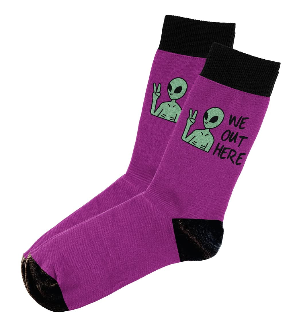 Sillies Socks Alien Socks - Funny Novelty Unisex Sock Set, Woven Art ...