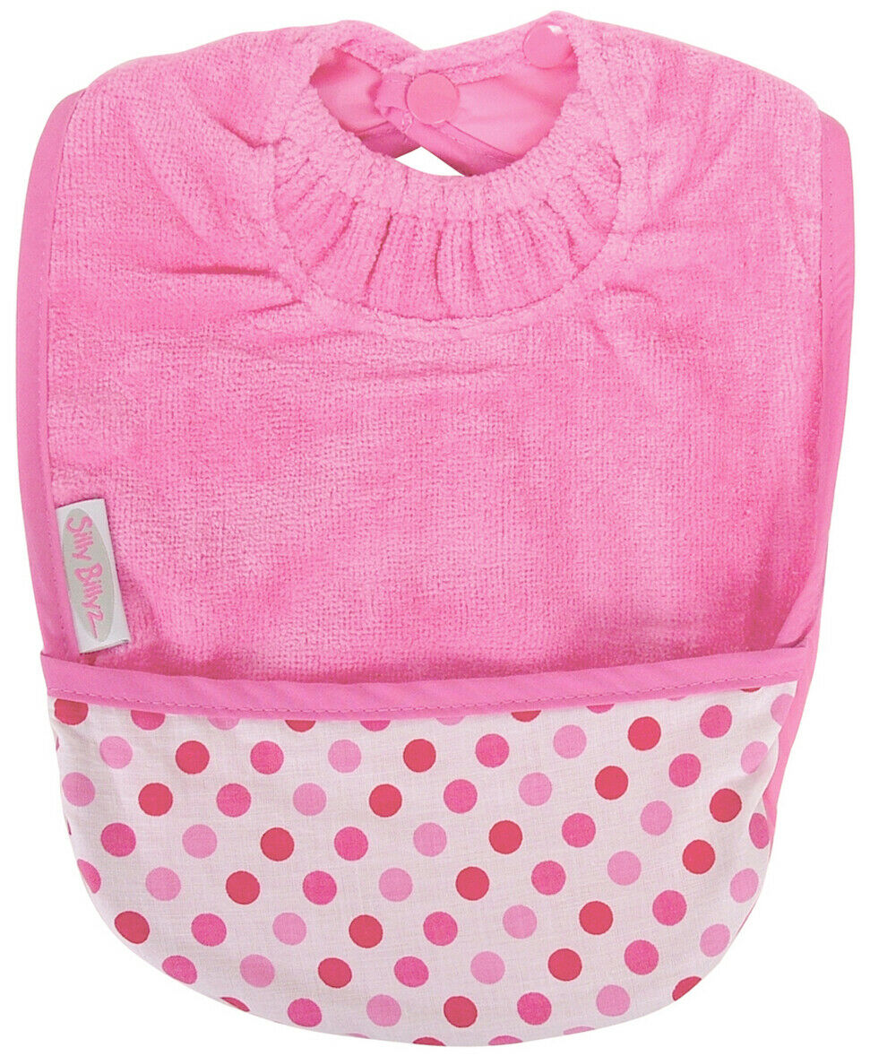 Silly Billyz Snuggly Premium Cotton Towel Toddler Bib with Pocket (Pink ...