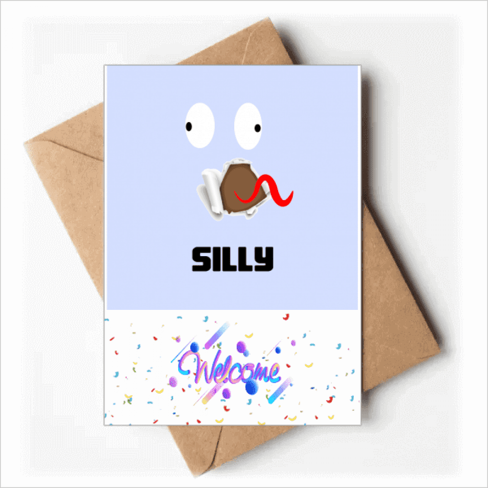 Silly Blue Emotion Wriggling Tongue Welcome Back Greeting Cards ...
