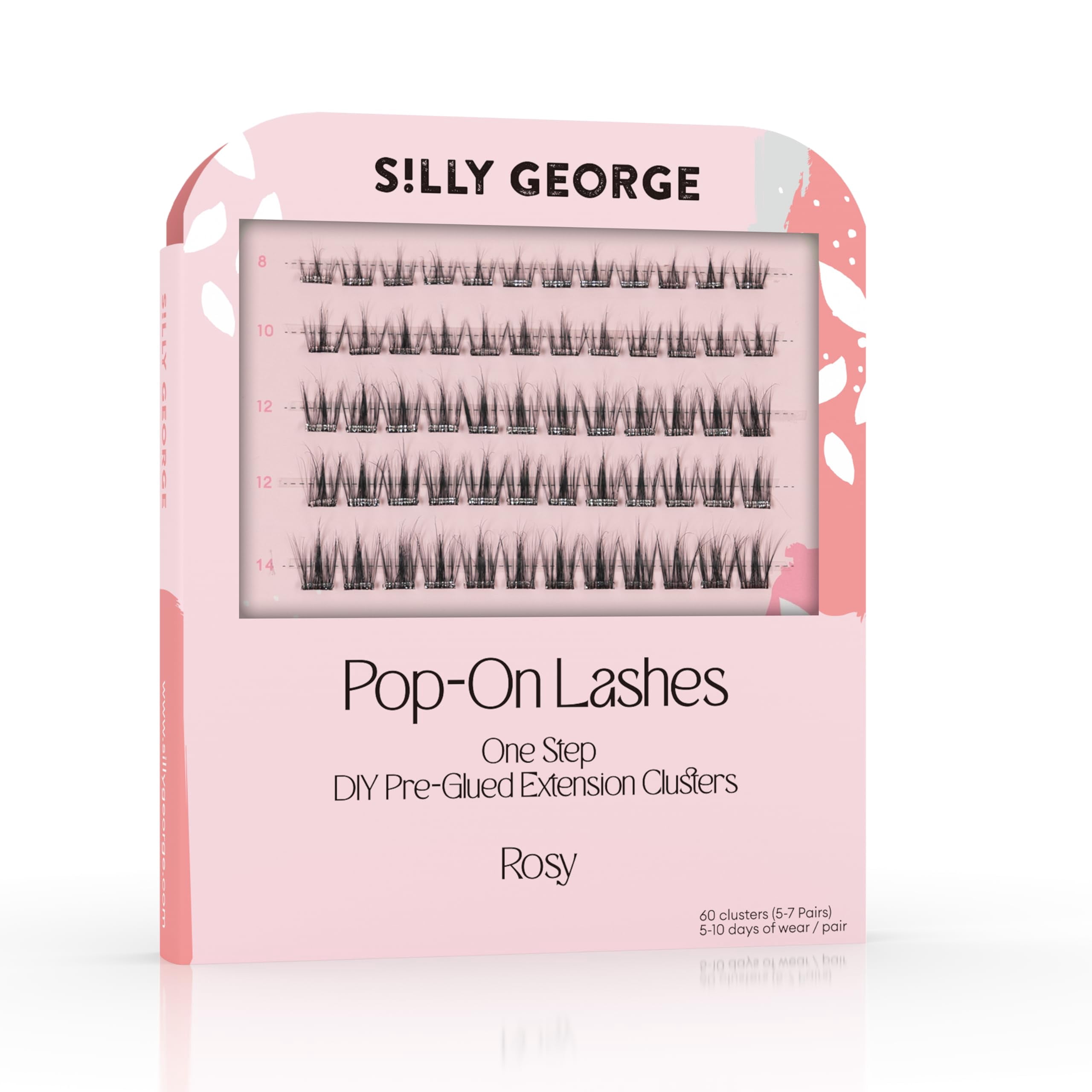 Silly George Pop-On Lashes - DIY 1-Step Pre-Glued Faux Eyelash Clusters ...