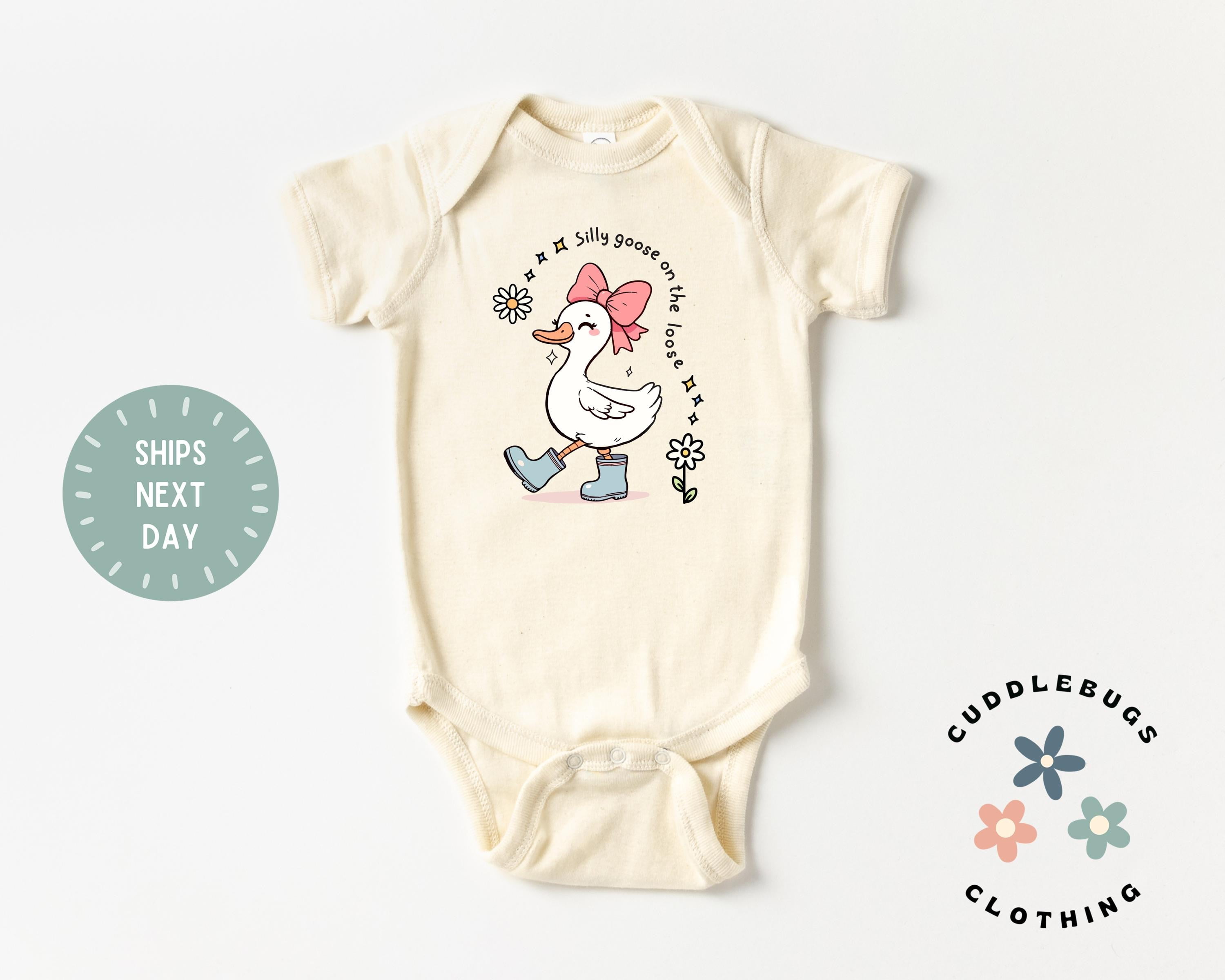 Silly Goose Baby Onesies Brand Bodysuit, Cute Farm Animal Baby Outfit, Baby Shower Gift, Baby ...
