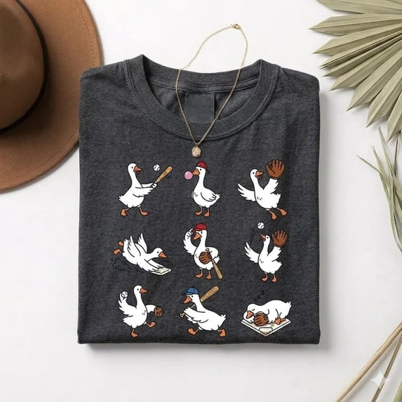 Silly Goose Baseball Shirt, Funny Goose Playing Sports Tee, Gift for ...