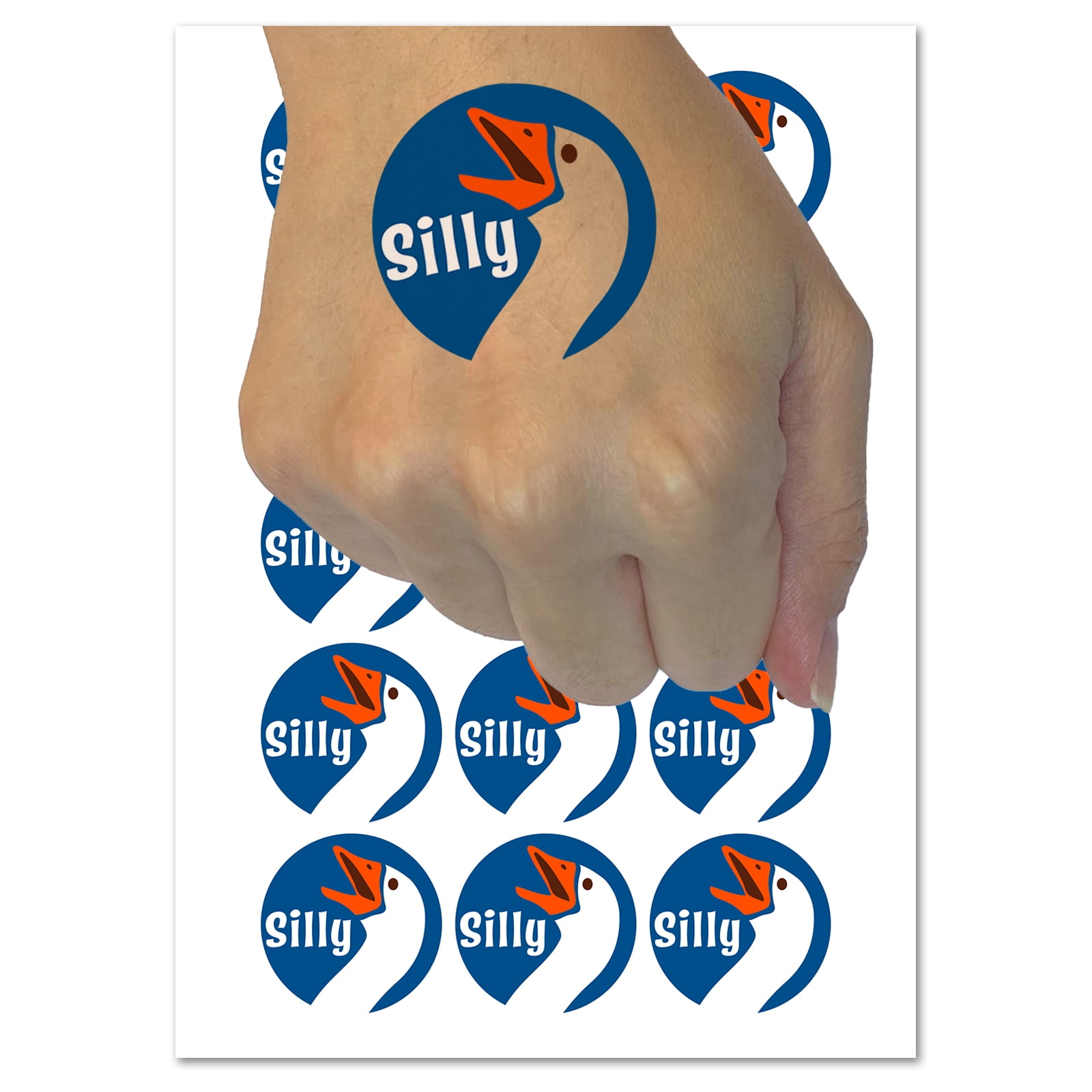 Silly Goose Funny Bird Water Resistant Temporary Tattoo Set Fake Body ...