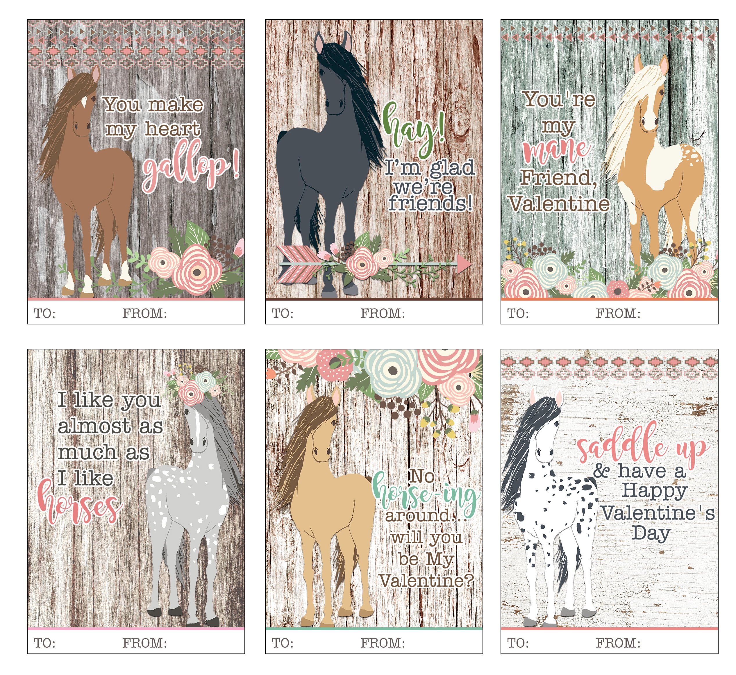 Silly Goose Gifts Beautiful Horse Pony Themed Valentine Day Classroom ...