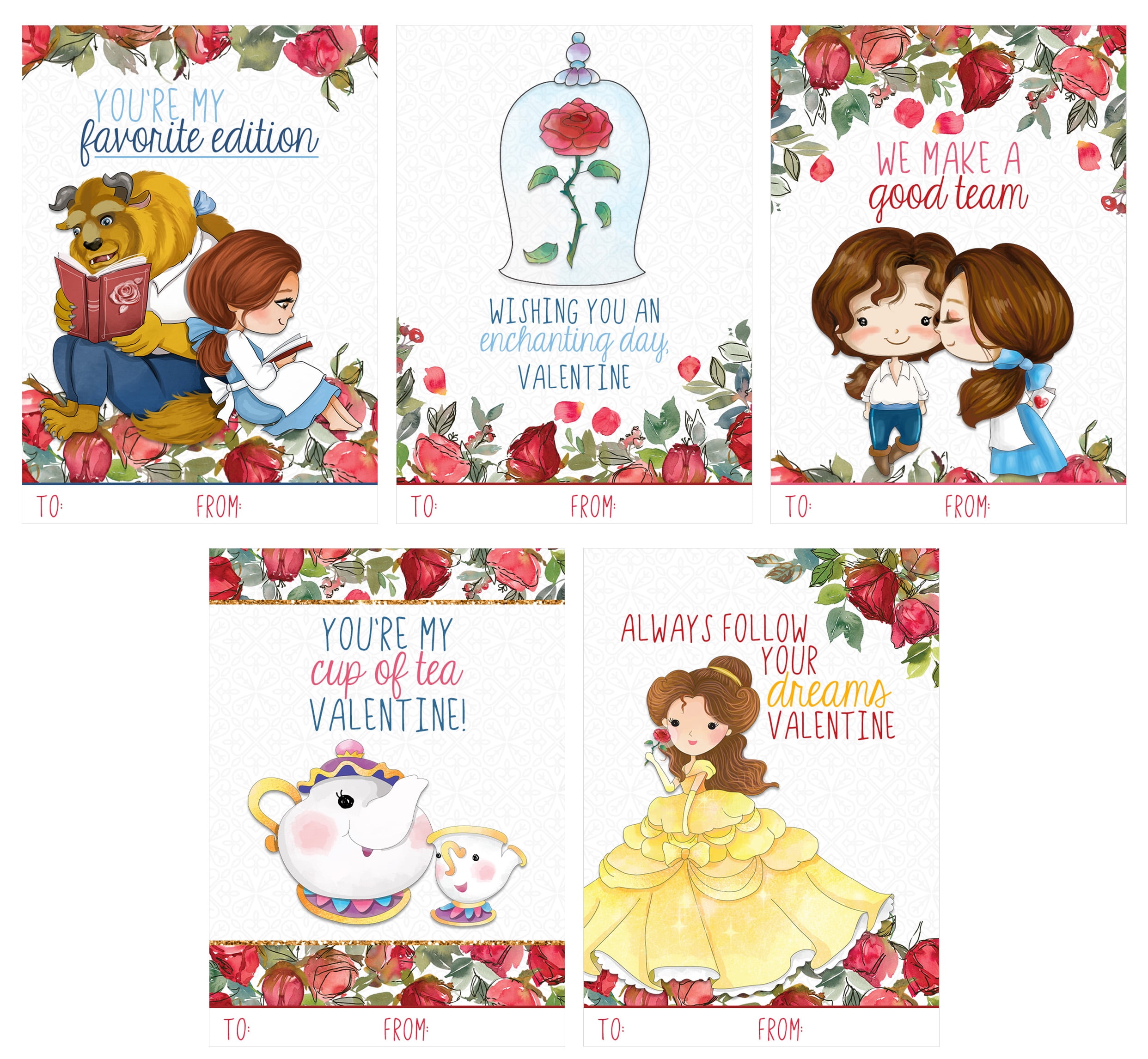 Silly Goose Gifts Beauty Beast Themed Valentines Day Card for Kids ...
