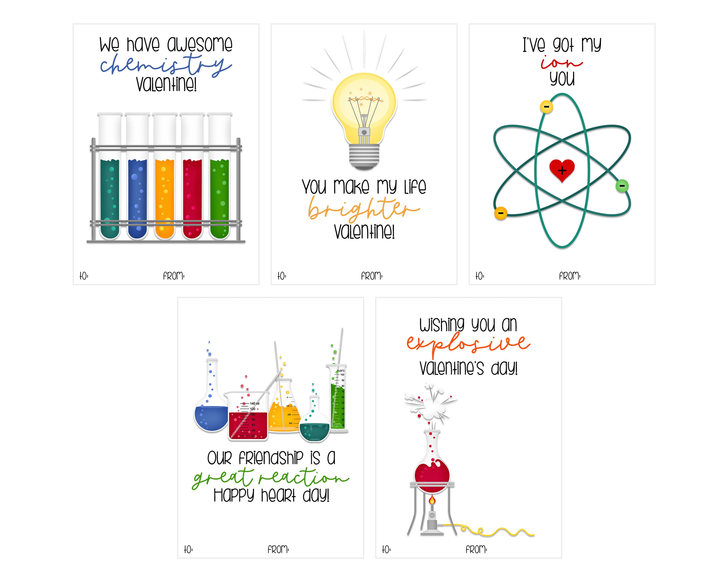 Silly Goose Gifts Bright Science Themed Valentines Day Card for Kids ...