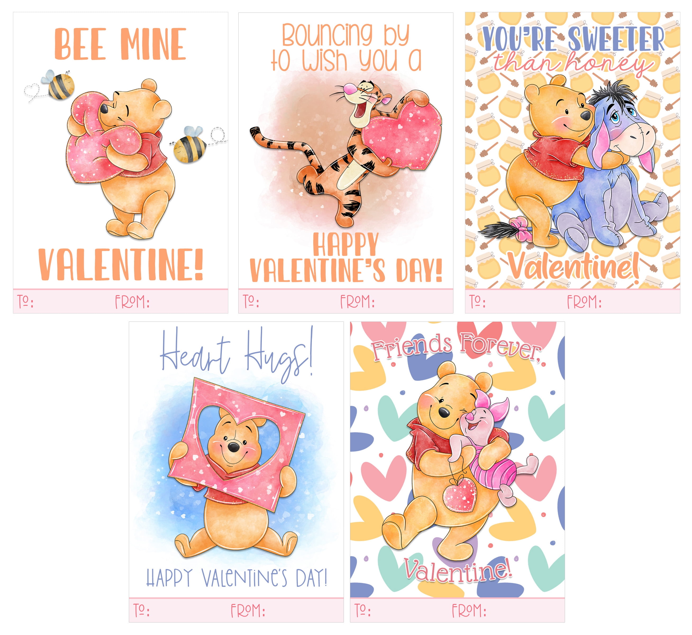 Silly Goose Gifts Darling Pooh Bear Themed Valentines Day Card for Kids ...
