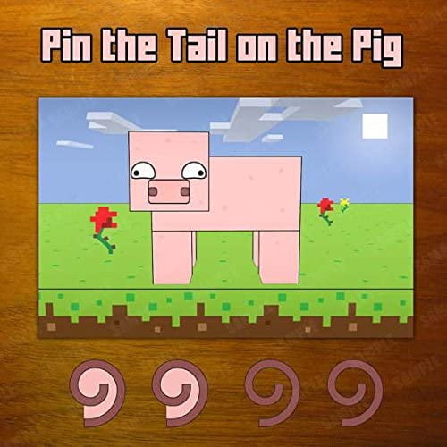 Silly Goose Gifts Mining Craft Birthday Party Pin Tail Pig Game ...