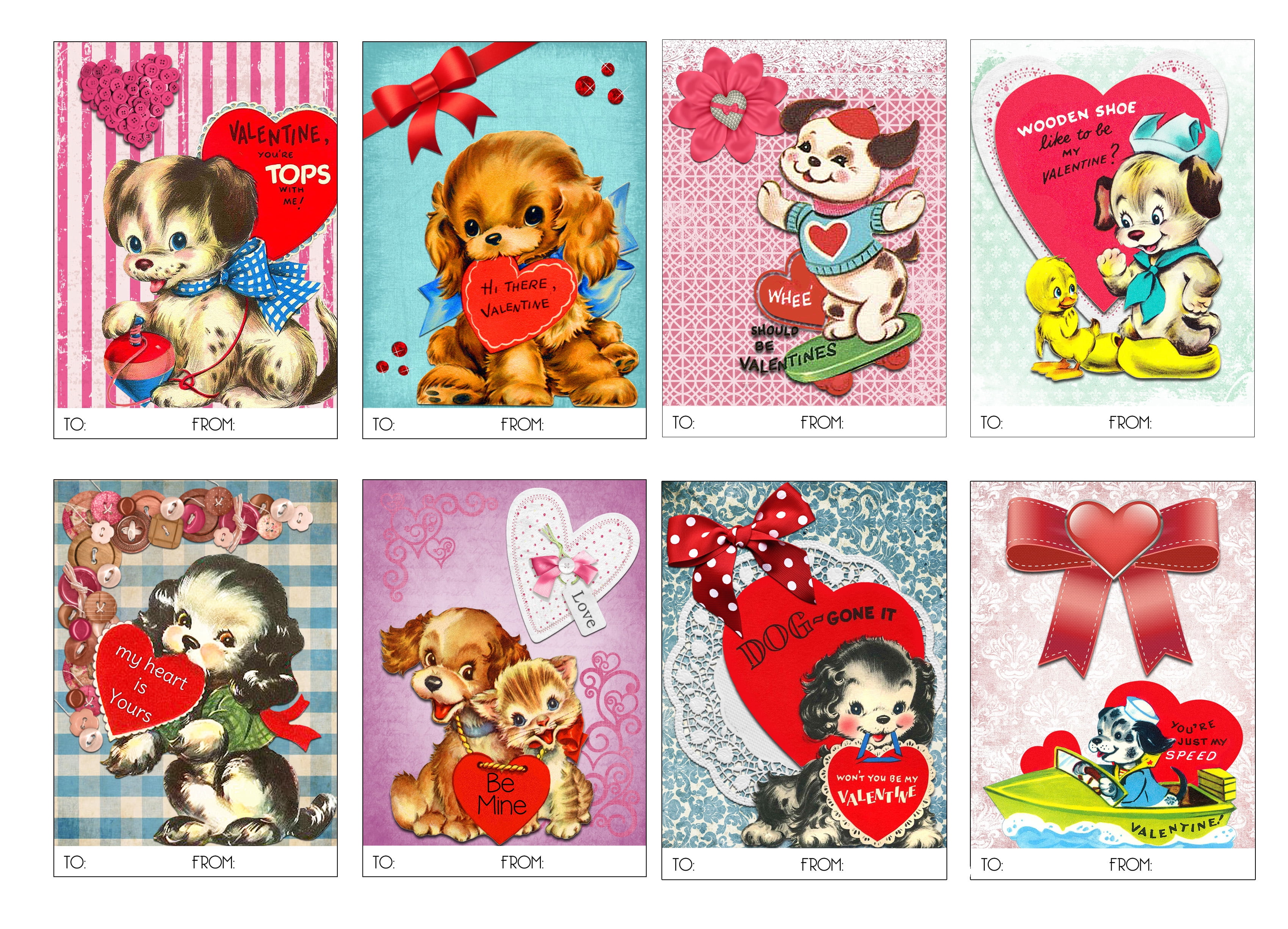 Silly Goose Gifts Vintage Puppy Animal Themed Valentines Day Card for ...