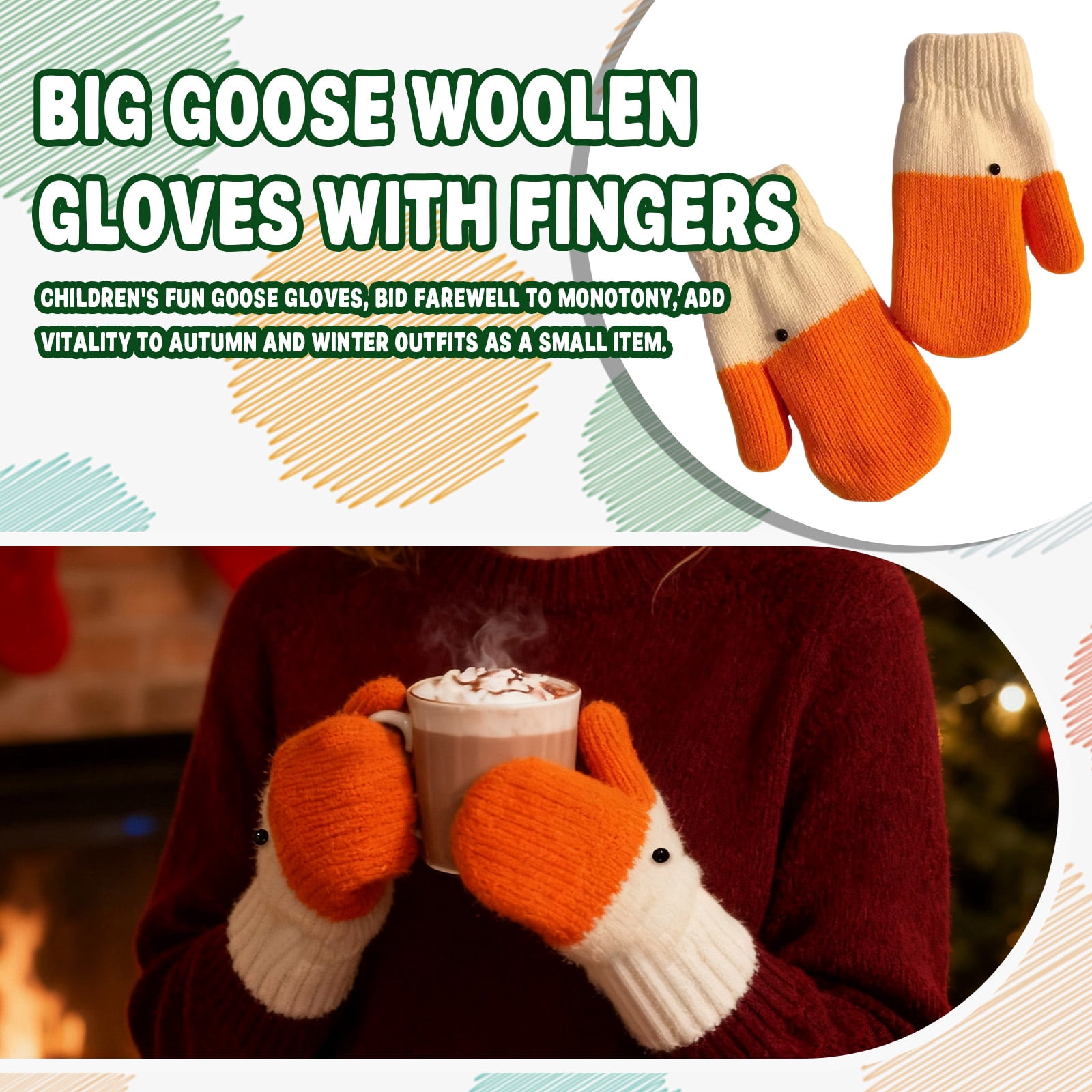 Silly Goose Mittens, Winter Gloves with Unique Goose Head Silhouette ...