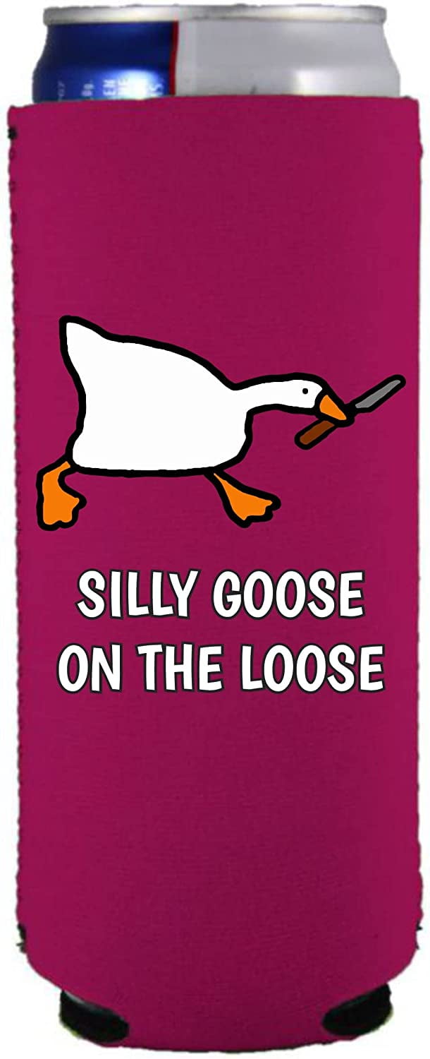 Silly Goose On The Loose Funny Slim Can Coolie (Magenta) - Walmart.com