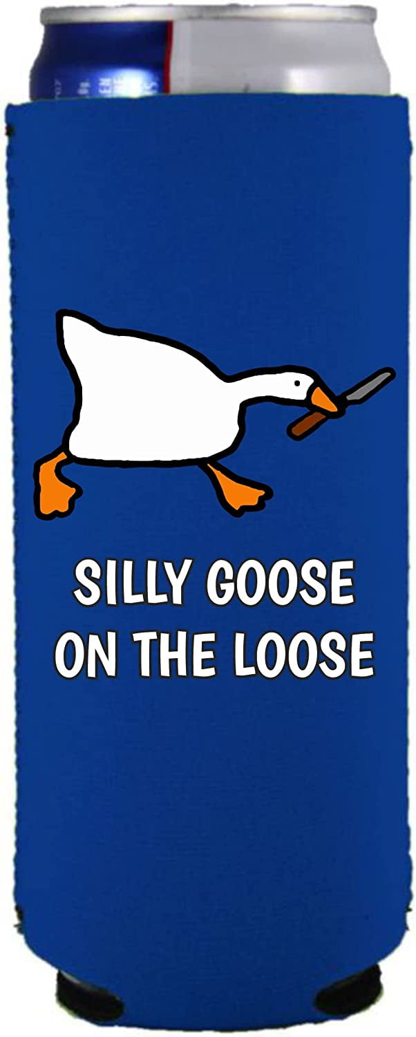Silly Goose On The Loose Funny Slim Can Coolie (Royal Blue) - Walmart.com