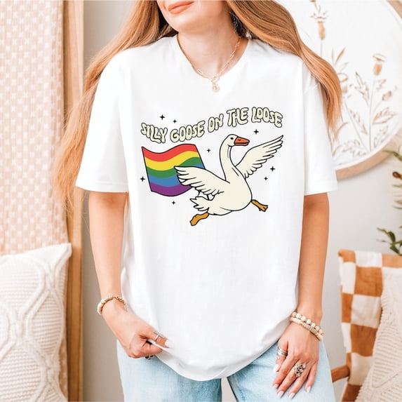 Silly Goose On The Loose S1Hirt, RainB1Ow Goose S1Hirt, Pride Month ...