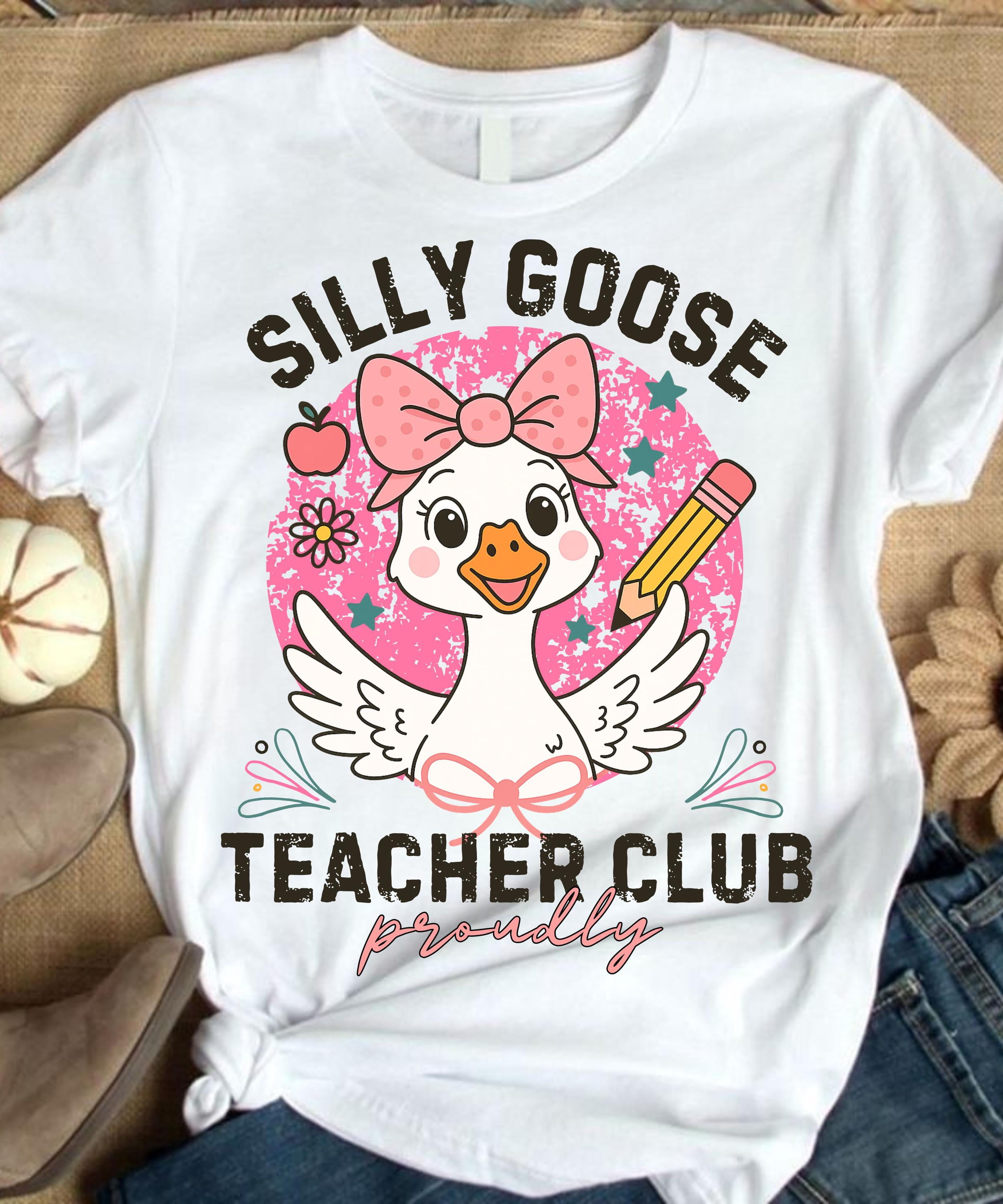 Silly Goose Teacher Club Png, Back To School Teacher Coquette Png, Back ...