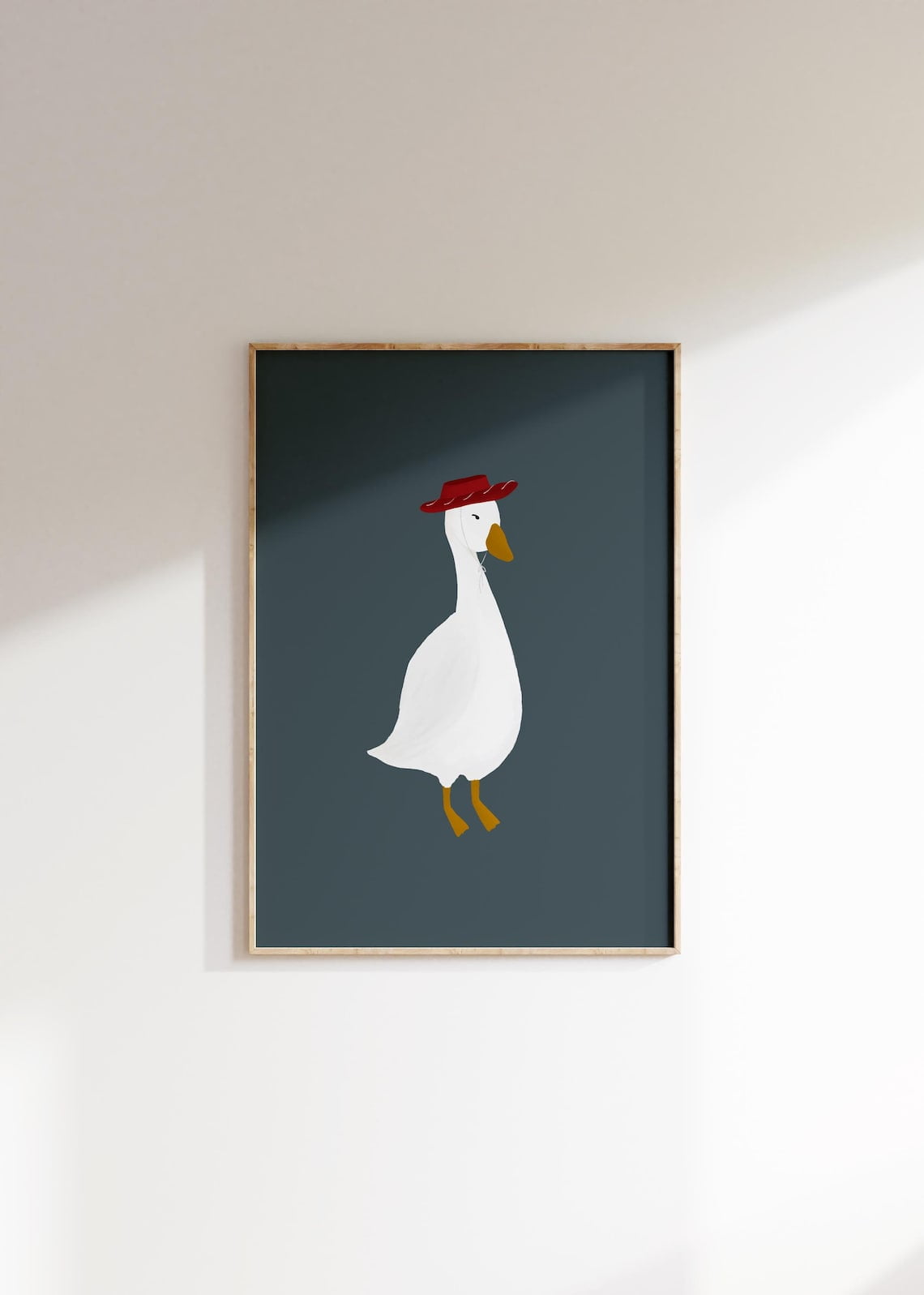 Silly Goose Wall Art Blue Goose Poster Cowboy Nursery Print Farm ...