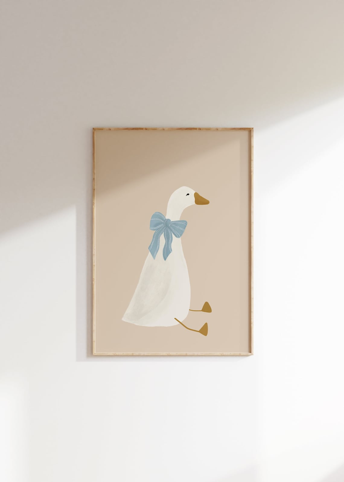Silly Goose Wall Art Cute Goose Poster Beige Nursery Decor Farm Animal ...