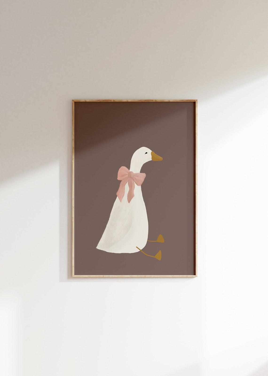 Silly Goose Wall Art Cute Goose Poster Muted Pink Nursery Decor Farm ...