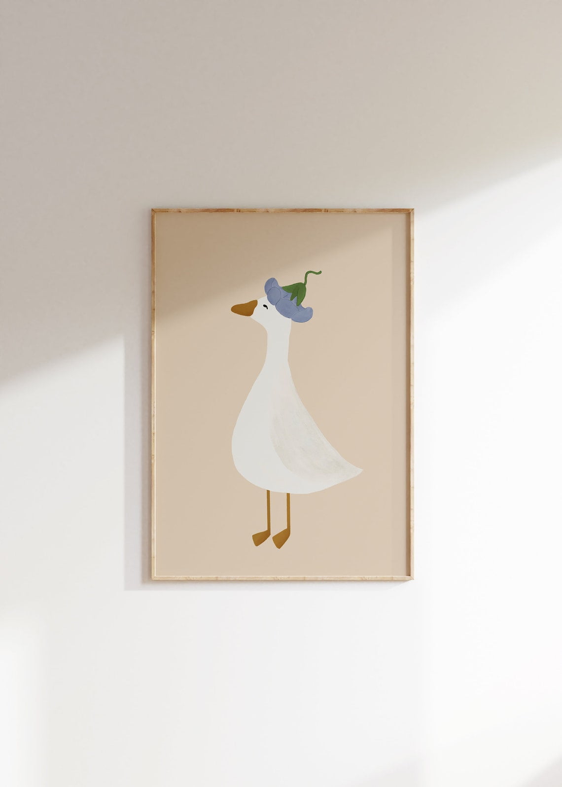 Silly Goose Wall Art Cute Goose Poster Neutral Girl Nursery Decor Goose ...