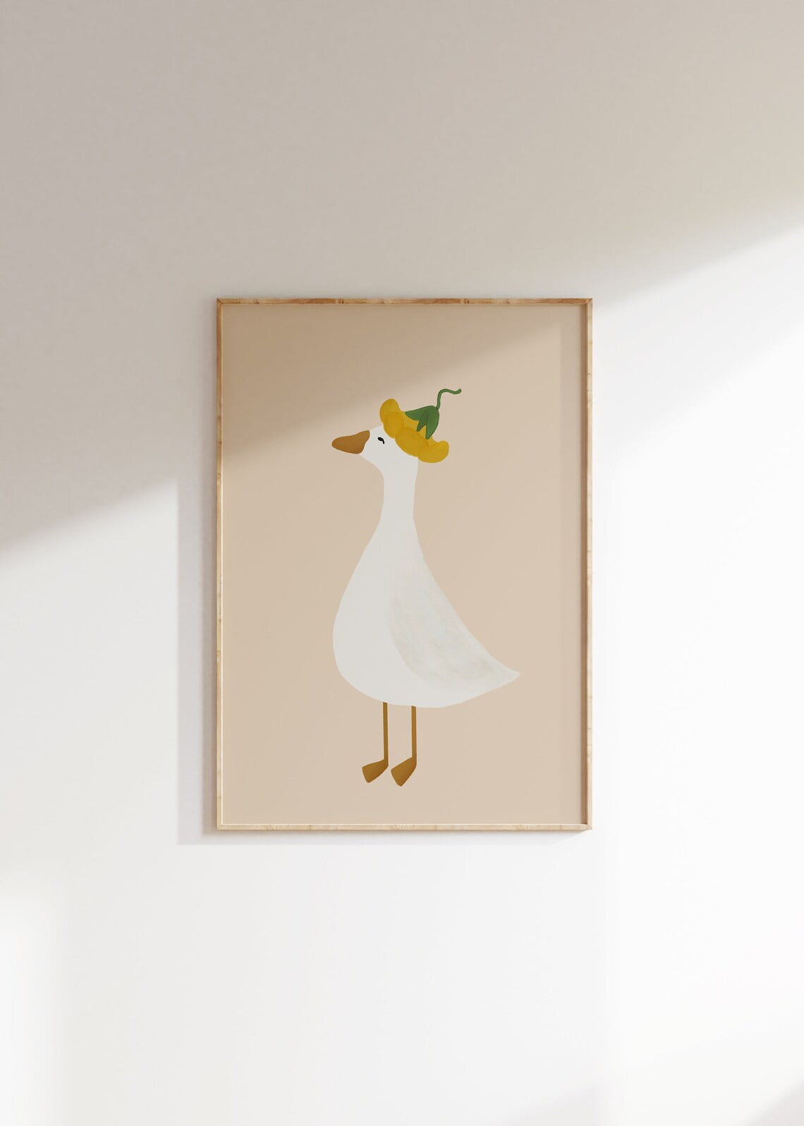 Silly Goose Wall Art Cute Goose Poster Neutral Girl Nursery Decor Goose ...