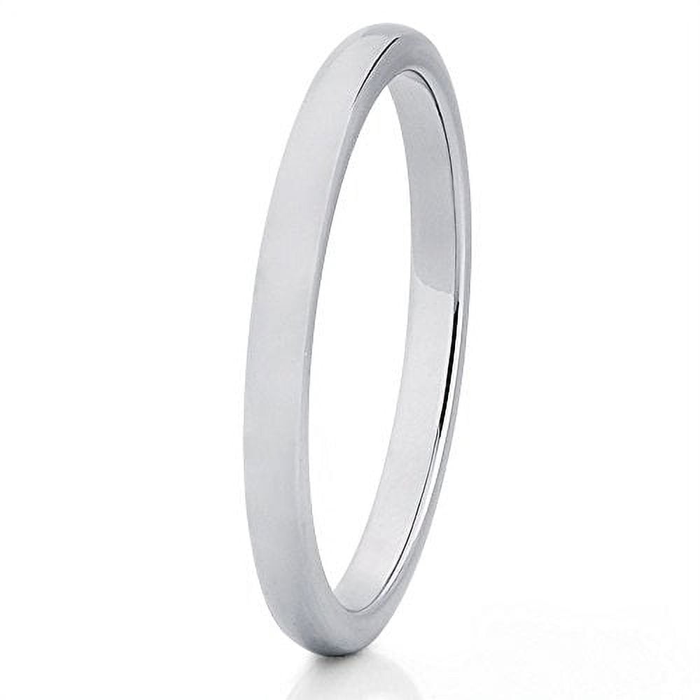 Silly Kings 2mm Silver Tungsten Wedding Carbide Wedding Band Ladies ...
