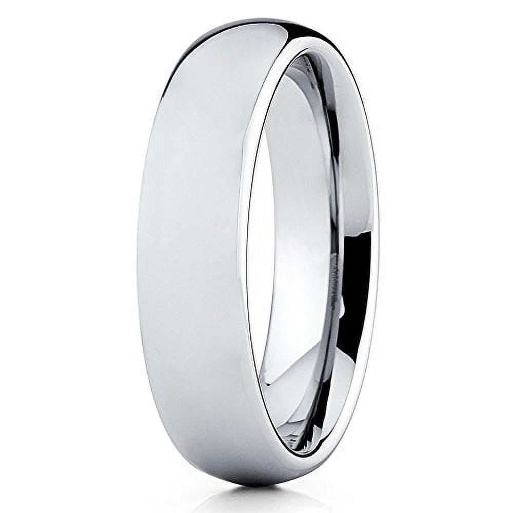 Silly Kings 5mm Silver Tungsten Carbide Wedding Band Dome Shape Ring ...