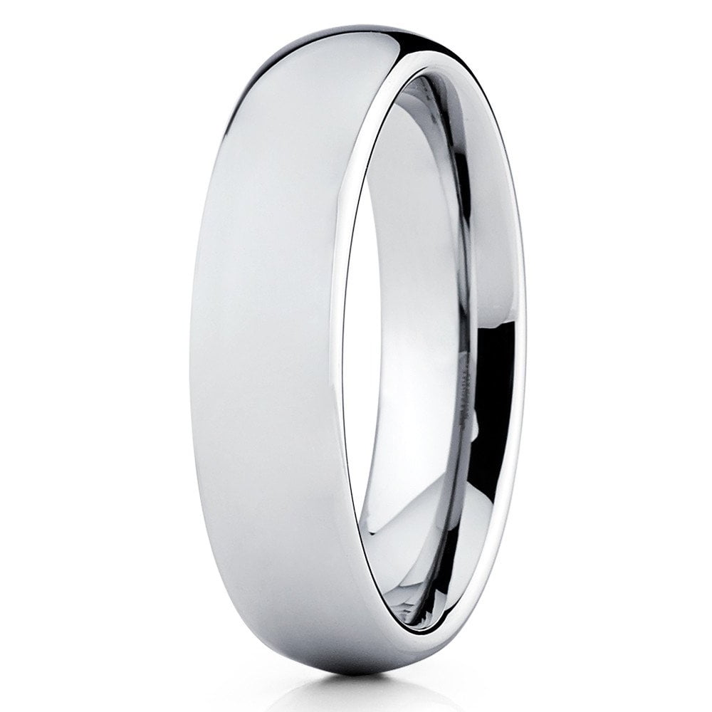 Silly Kings 5mm Silver Tungsten Carbide Wedding Band Dome Shape Ring ...