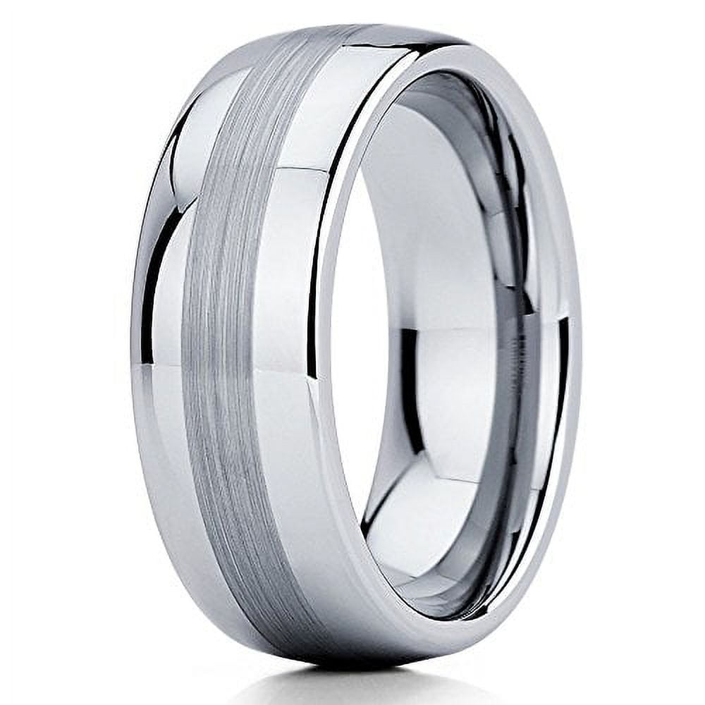Silly Kings 8mm Silver Tungsten Carbide Wedding Band Dome Shape Ring ...