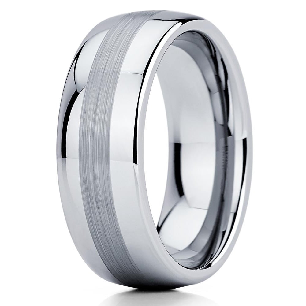 Silly Kings 8mm Silver Tungsten Carbide Wedding Band Dome Shape Ring ...