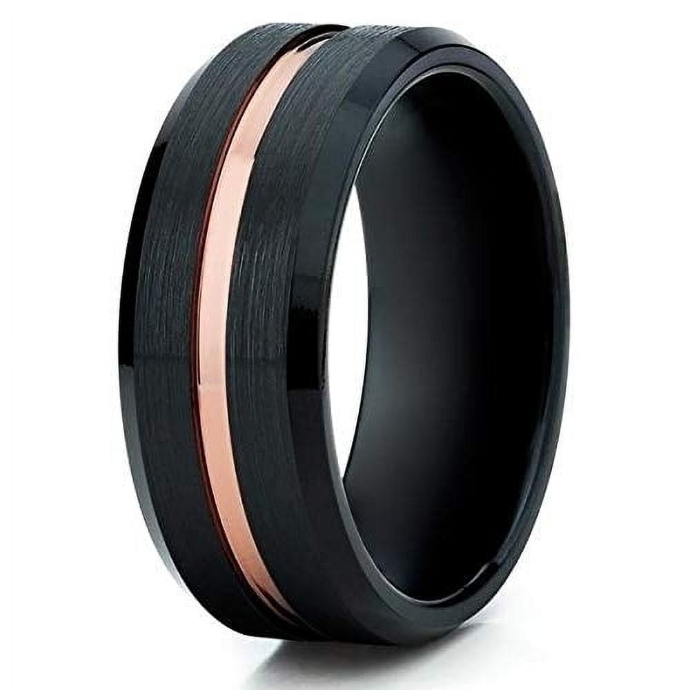 Silly Kings Jewelry 8mm- Black Tungsten Ring - Men's Black Ring - Black Tungsten Wedding Band ...