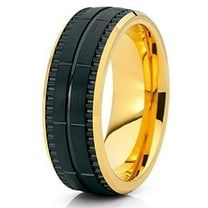 Silly Kings Rose Gold Tungsten Wedding Band 8mm Black Tungsten Ring Men & Women Engagement 18k ...