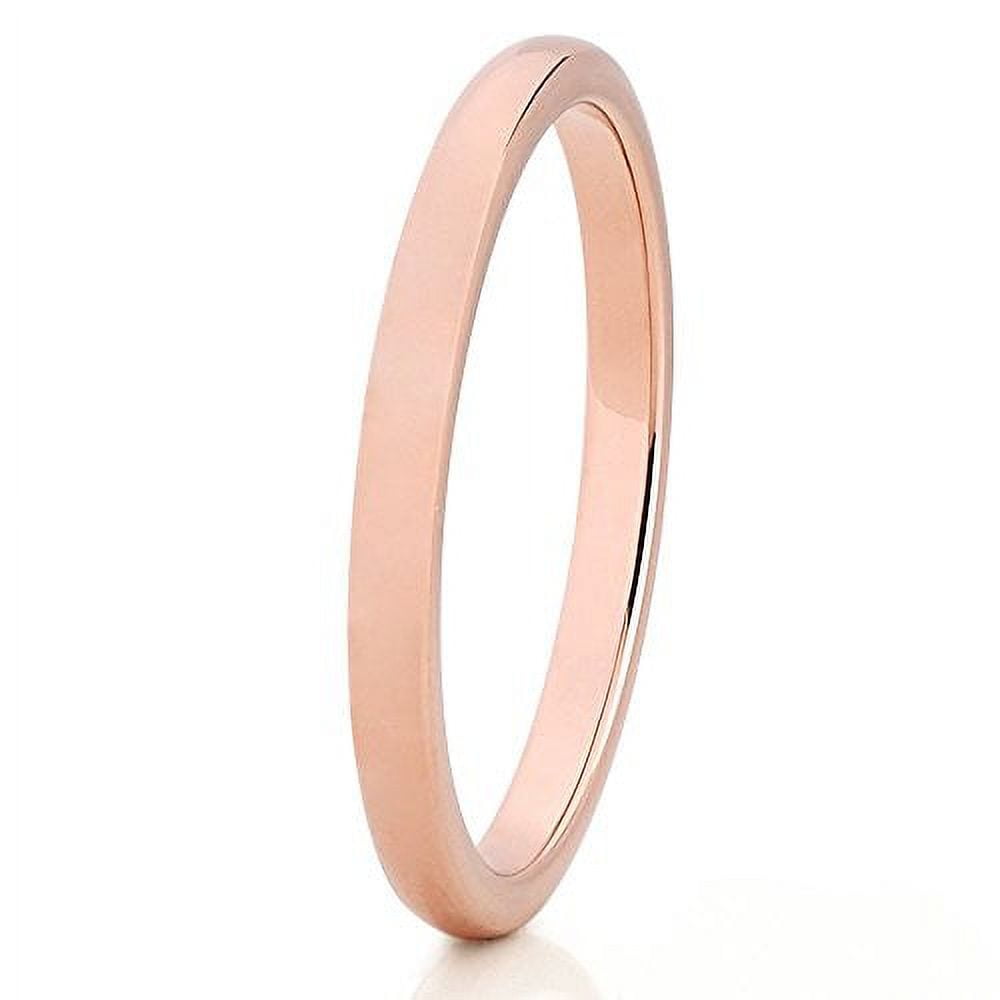 Silly Kings Rose Gold Tungsten Wedding Band 2mm Wedding Band Men ...