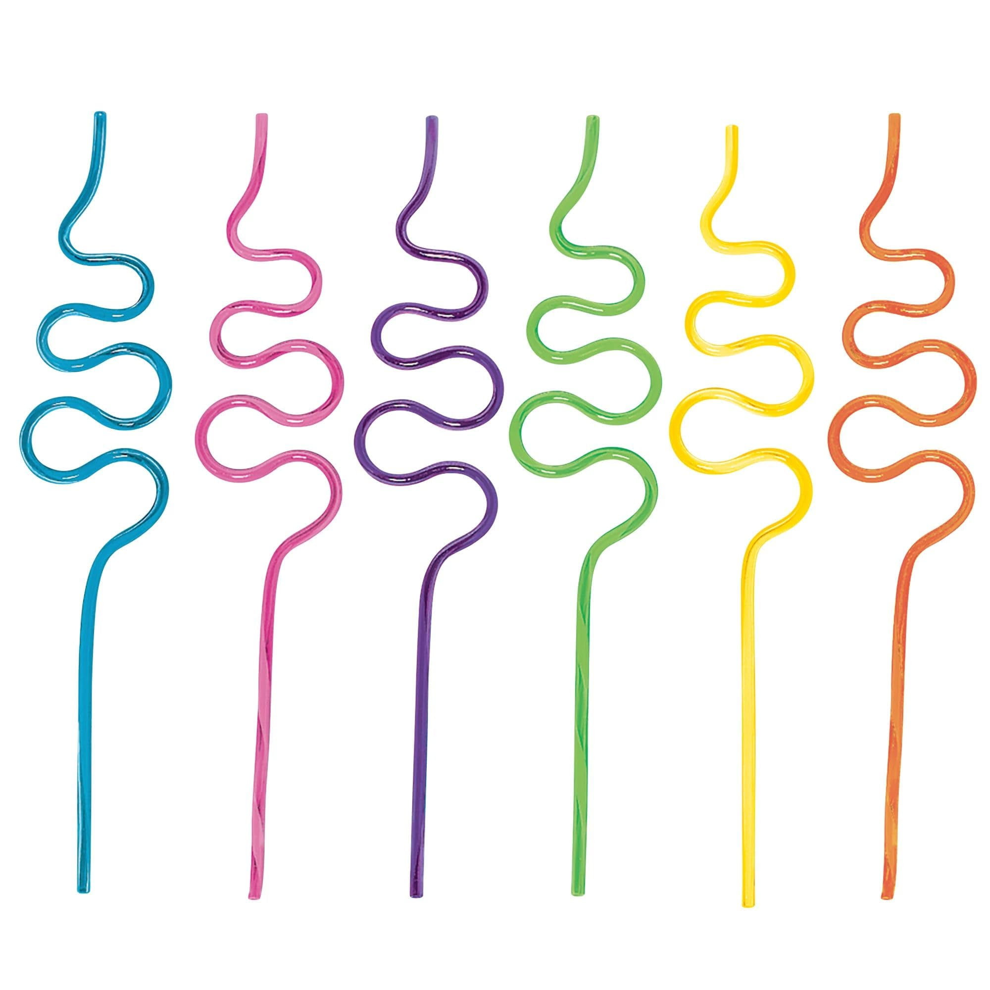 Silly Plastic Straw Mega Pack - 7.5" | Assorted Color | Pack of 48 ...